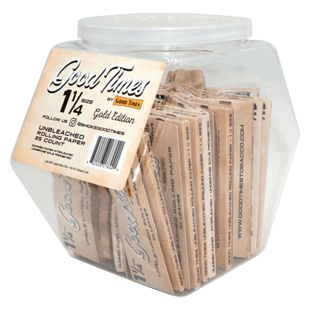 Good Times Colored Rolling Papers 1 1/4″ 25ct- Gold Edition - Smoke GT