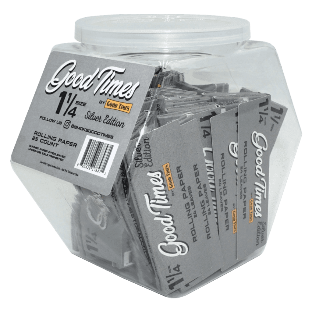 Good Times Colored Rolling Papers 1 1/4″ 25ct- Silver Edition – Smoke GT